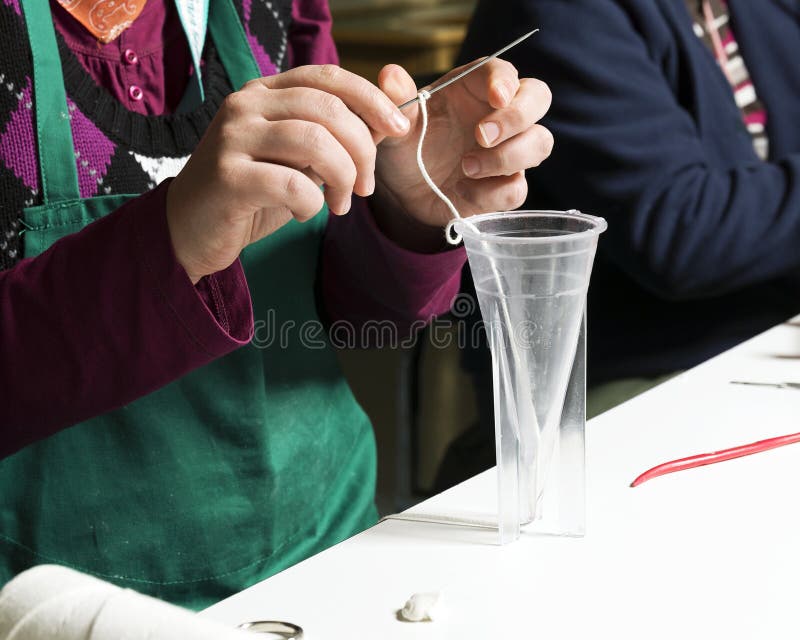 Making candles stock image. Image of person, candlewick - 29231179