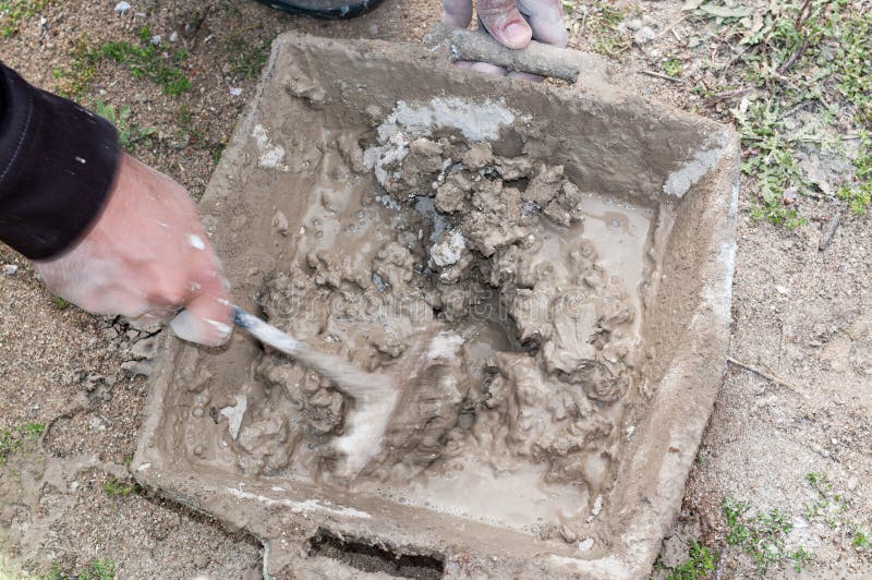 Making cement stock image. Image of pavement, material - 39747483