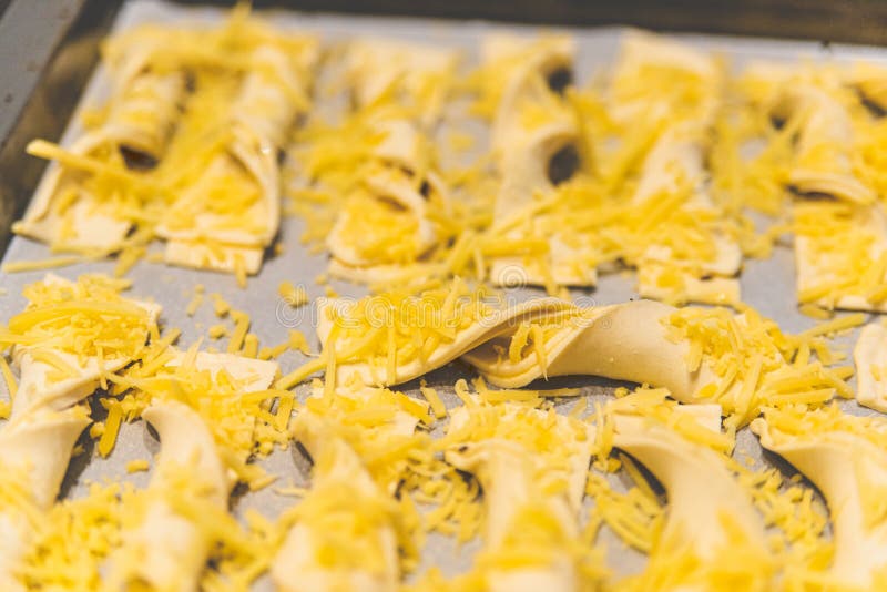 Making Cheese Stems that Just Come Out of the Oven. Stock Photo - Image ...