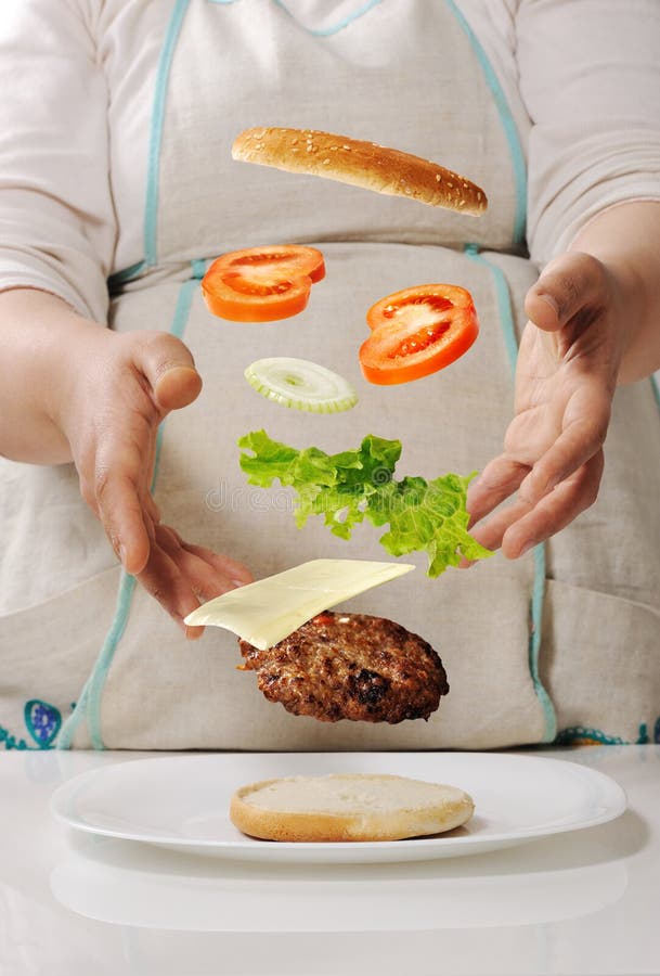 Making Cheeseburger at Home Stock Image - Image of making, cheese: 29124255
