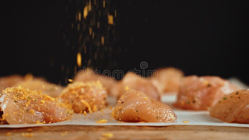 Chicken Nuggets Fall on the Table. Filmed on a High-speed Camera at ...
