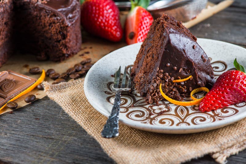 Making Chocolate Cake, View from Above Stock Photo - Image of pastry ...