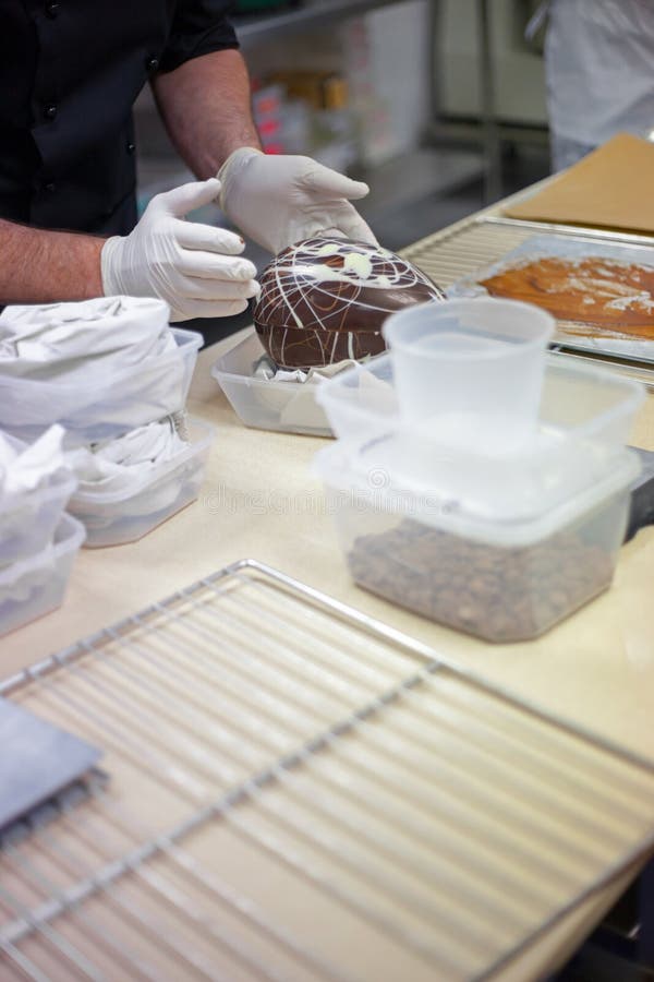 Making Chocolate. Chocolate Factory. Stock Photo - Image of gloves ...