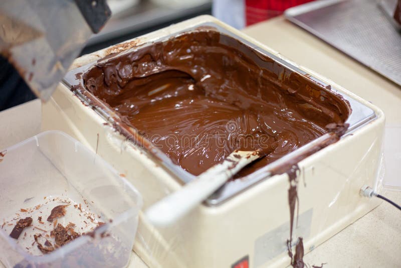 Making Chocolate. Chocolate Factory. Stock Image - Image of candies ...