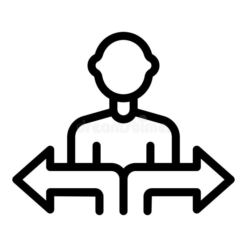 Making Choice Icon Outline Vector. Cognitive Decision Selection Stock ...