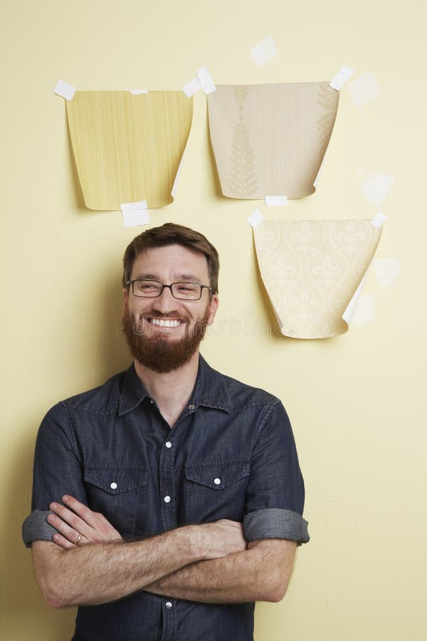 Making a Choice on Wallpaper Stock Image - Image of wall, stripe: 16784877