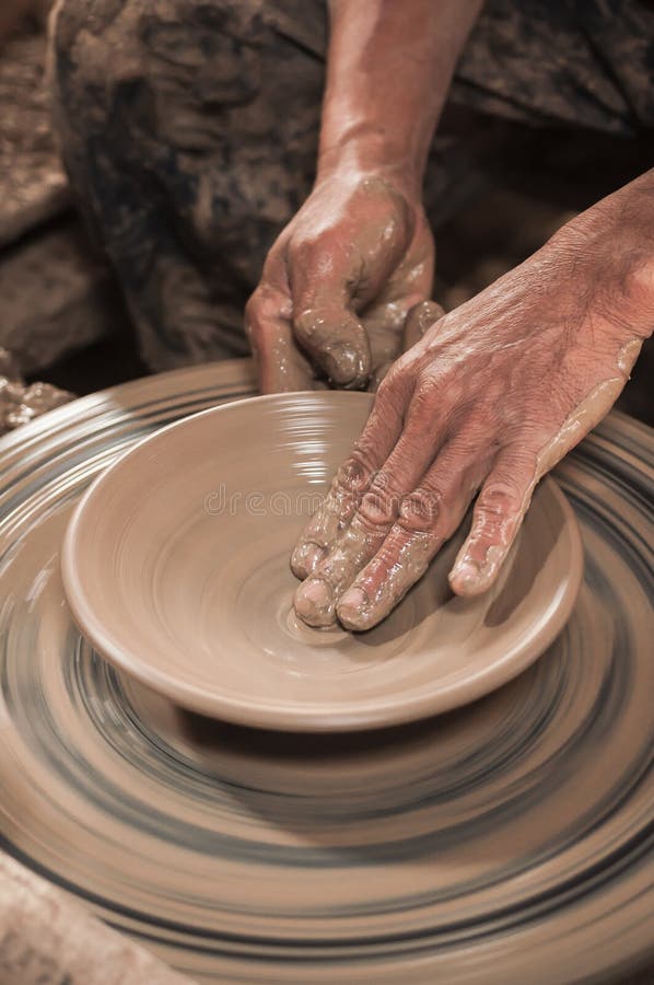 Making clay pot stock image. Image of bowl, loam, artisan - 50223113