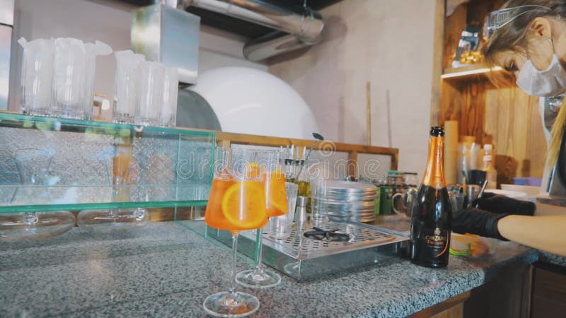 Making a Cocktail with Ice. the Process of Making a Cocktail Stock ...