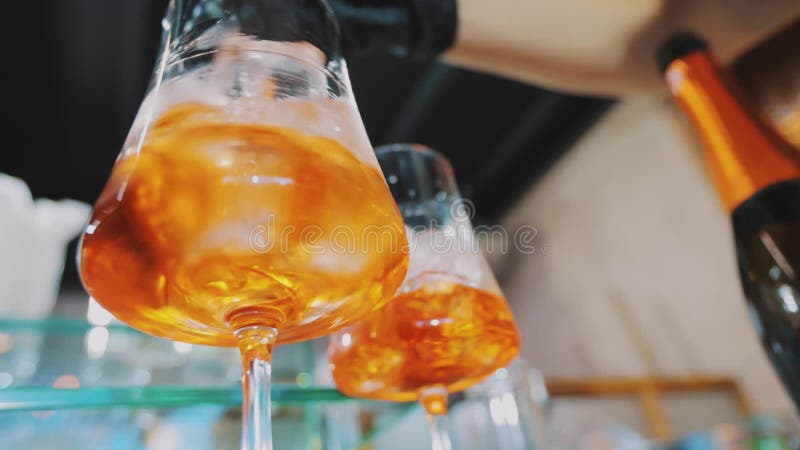 Making a Cocktail with Ice. the Process of Making a Cocktail Stock ...