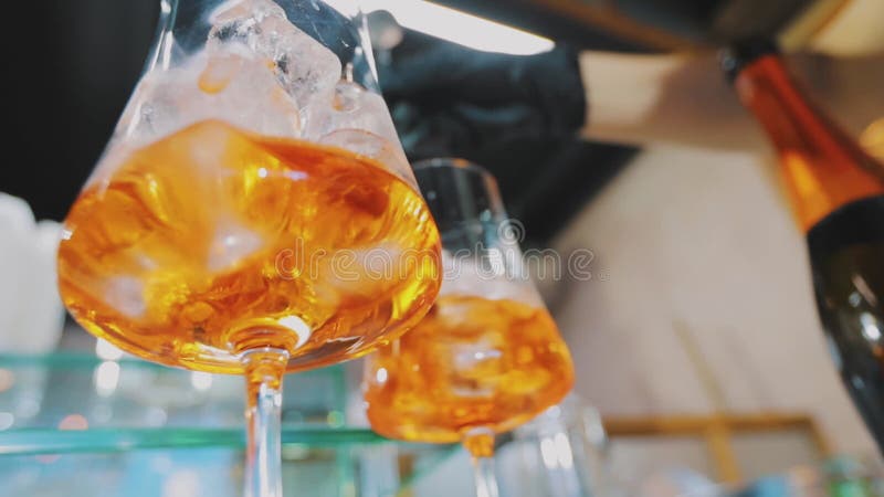 Making a Cocktail with Ice. the Process of Making a Cocktail Stock ...