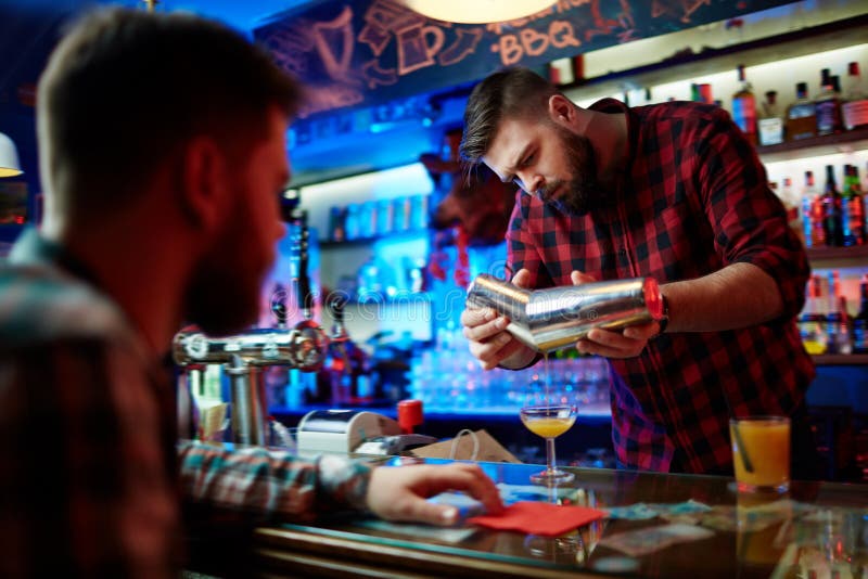 Making cocktail stock image. Image of selling, caucasian - 69459473