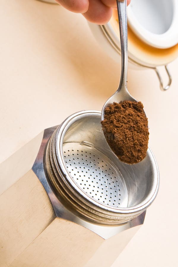 Making a coffee stock photo. Image of making, ground, maker - 6965858