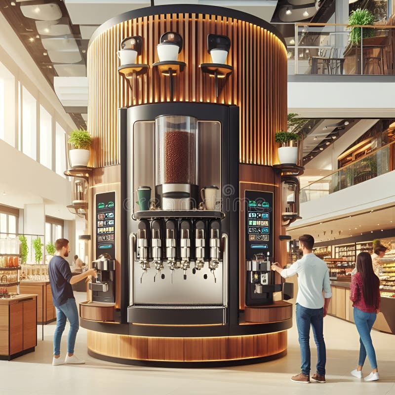 Making Coffee in an Automatic Coffee Machine Stock Image - Image of ...