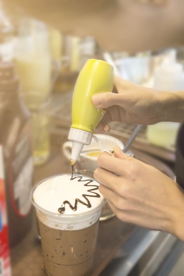 Making coffee in the cafe editorial stock photo. Image of making - 89964068
