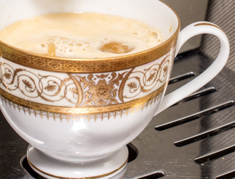 Making coffee stock photo. Image of maker, steel, gold - 83137200