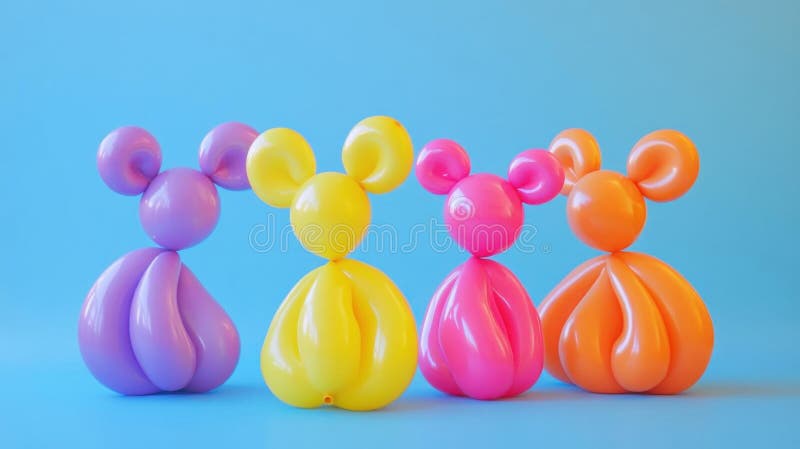Making Colorful Balloon Animals, a Step-by-step Guide Stock ...