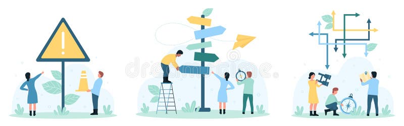 Making Complex Choice, Way or Strategy Set, Tiny People Choose ...