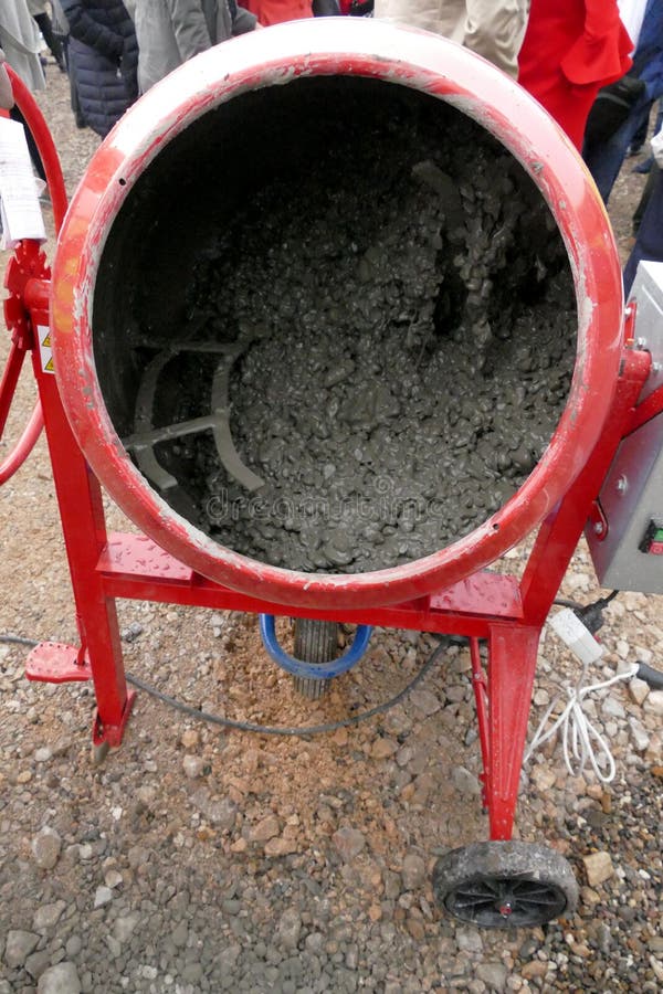 Making Concrete in the Mixer at the Construction Site Stock Image ...