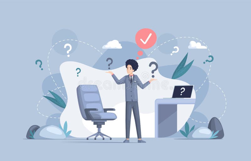 Making Confusion. Doubts Man Surrounded by Question Marks Stock Vector ...