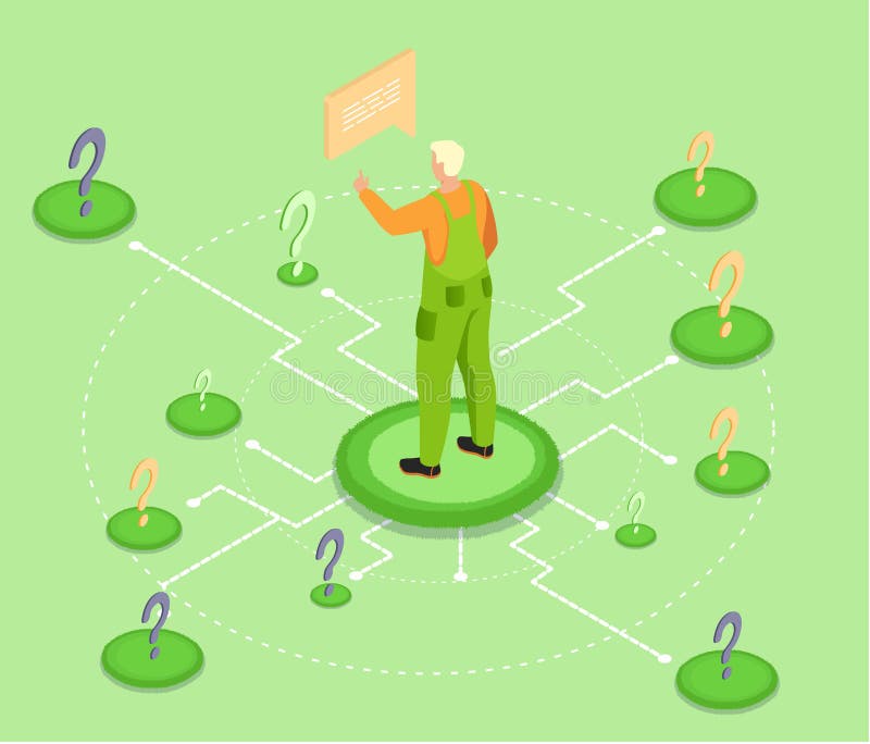 Making Confusion. Man Think about Solution To Problem Choose Options ...