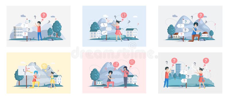 Making Confusion Scenes Set. People Thought about Solution To Problem ...