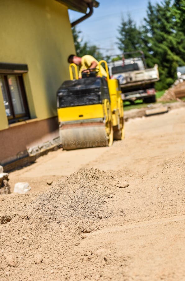 Making and Constructing a New Asphalt Road. Stock Photo - Image of ...