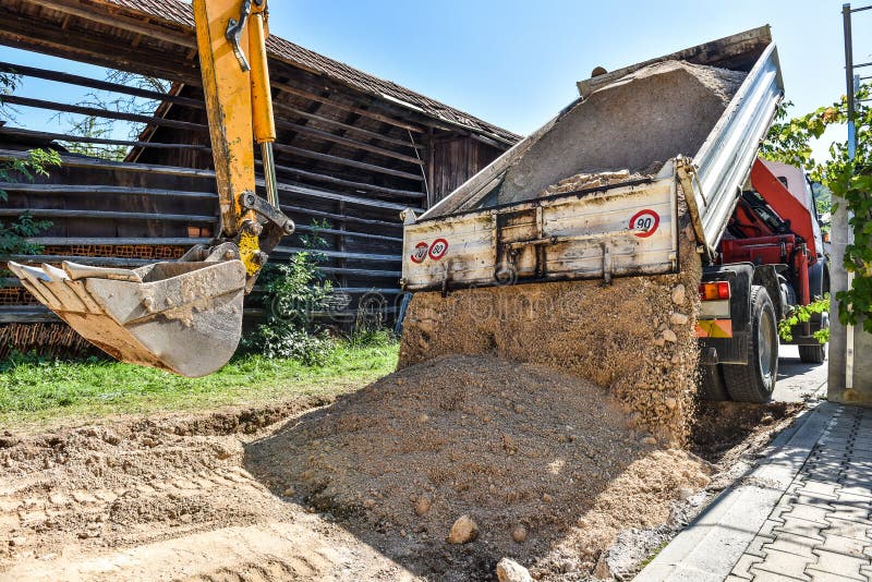 Making and Constructing a New Asphalt Road. Stock Image - Image of ...
