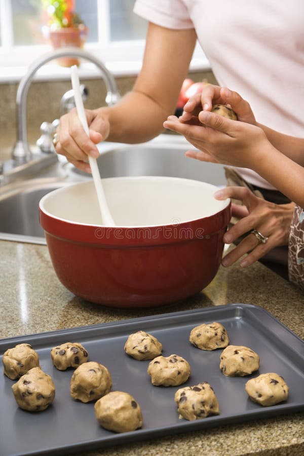 Mom and Son Making Cookies. Stock Photo - Image of helpful, homemade ...