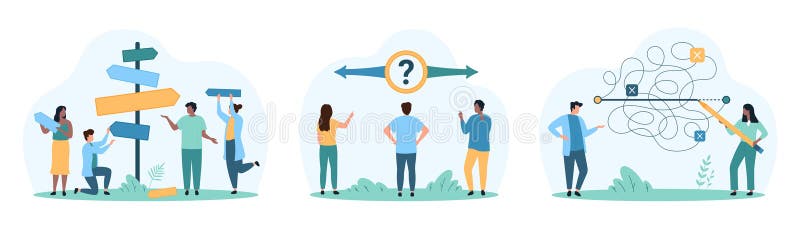 Making Decision, Answer To Question Choice Set, Tiny People Choose ...