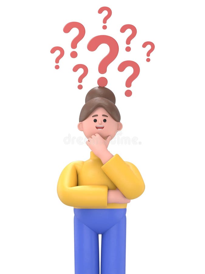 Making a Decision with Arrows and Question Mark Above Head. 3D ...