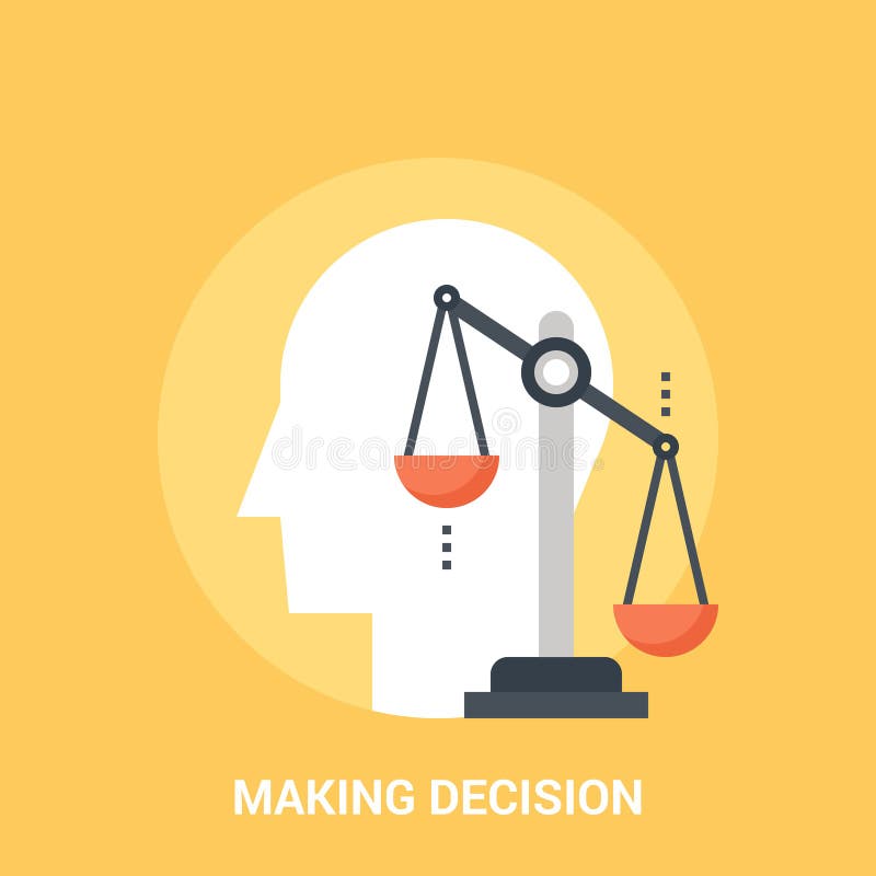 Making Decision Flat Icon Design Concept Stock Vector - Illustration of ...