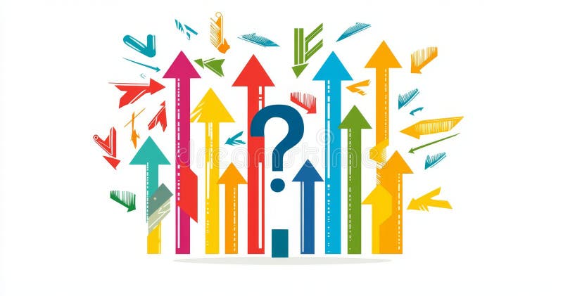 Making a Decision: Question Mark with a Circle of Colourful Arrows ...