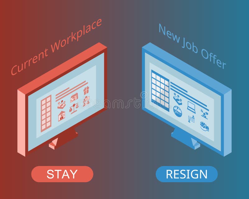 Stay with Current Company or Resign for New Job Offer Vector Stock ...