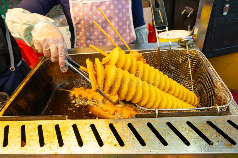Making Deep Fried Tornado Potato and Other Food Stuffs Horizontal ...
