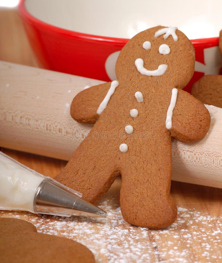Making Delicious Gingerbread Men Stock Photo - Image of goods, seasonal ...