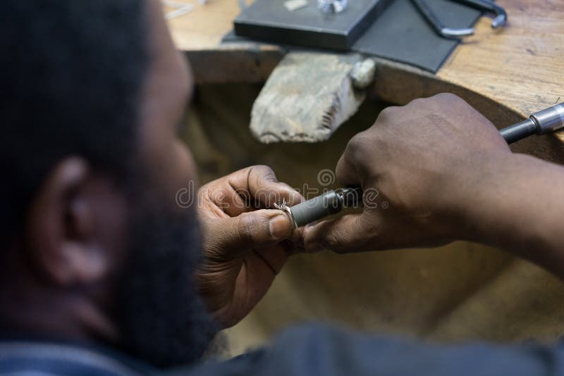 The Making of Diamond Rings Stock Image - Image of finger, polishing ...