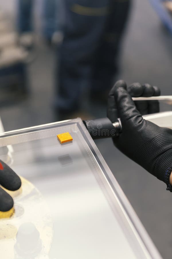 Making Double-layer Glass Windows Stock Image - Image of laminated ...