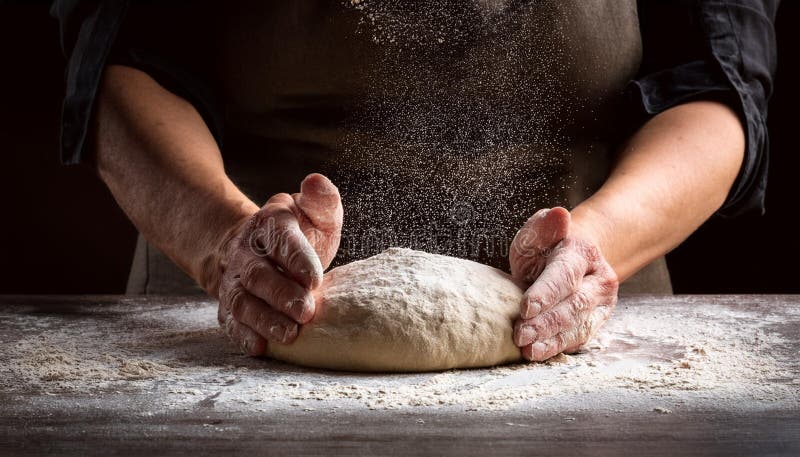 Making dough, AI generated stock illustration. Illustration of flour - 342511930