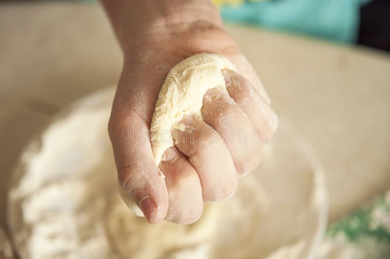 Making Dough by Hands at Bakery Stock Photo - Image of fresh ...
