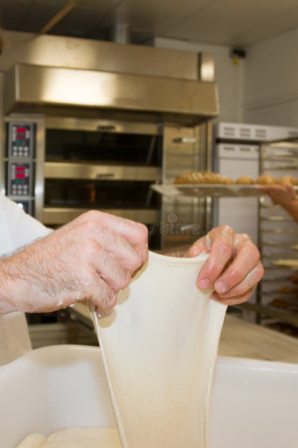 Making Dough by Man Hands in Bakery Laboratory Stock Image - Image of ...