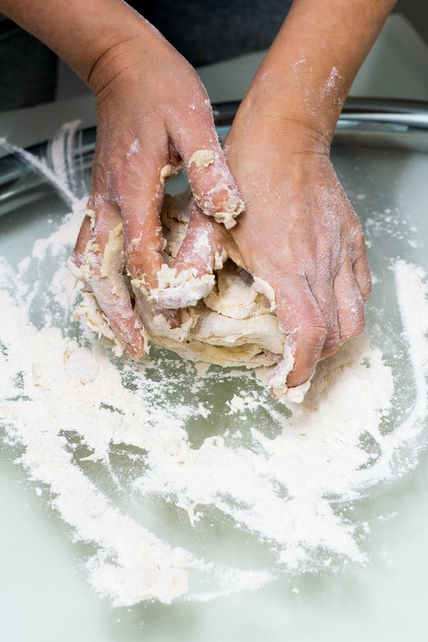 Chef working the dough stock image. Image of cute, dough - 27191391