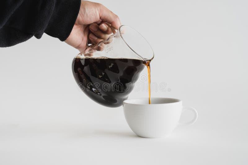 Making Drip Coffee Black Coffee with White Background Stock Photo ...