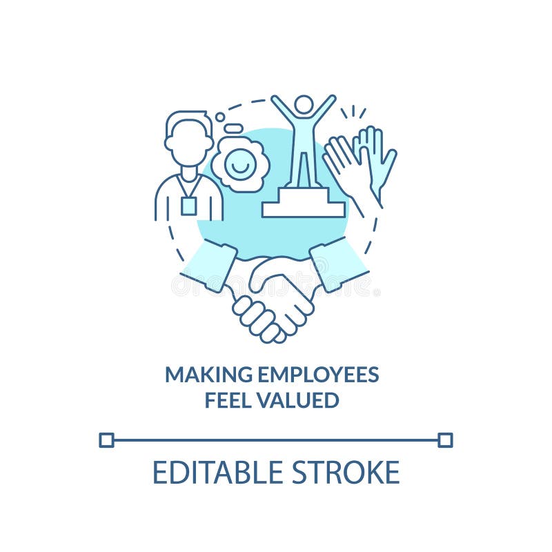 Making Employees Feel Valued Turquoise Concept Icon Stock Vector ... Making Employees Feel Valued Turquoise Concept Icon Stock Vector ...