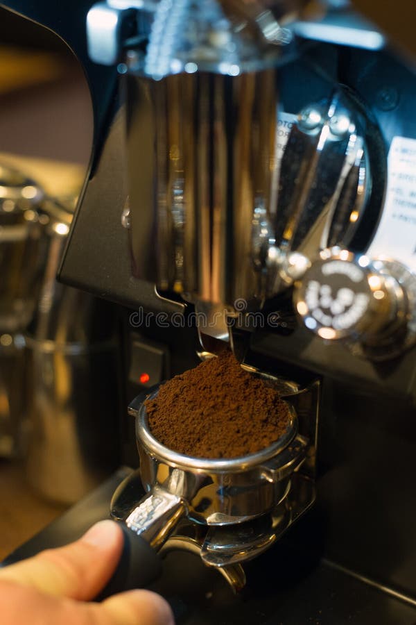 Making espresso coffee stock photo. Image of brew, brown - 91335484