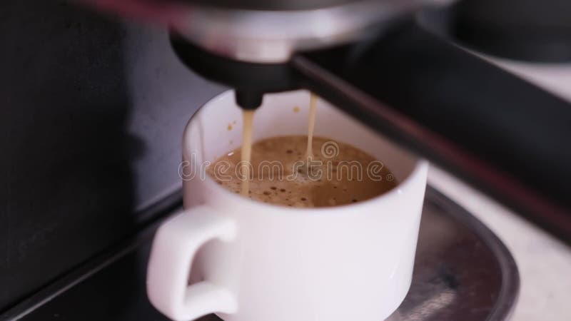 Making Espresso by Coffee Machine into Cup Stock Video - Video of ...