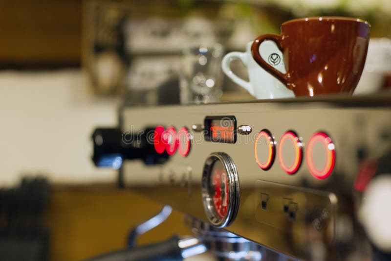 Making espresso coffee stock photo. Image of filling - 91335492