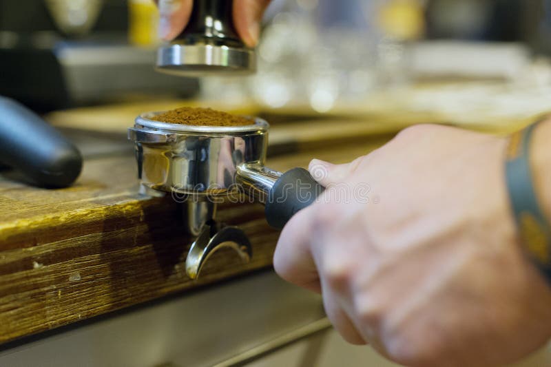 Making espresso coffee stock photo. Image of food, culture - 91335410