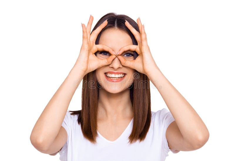 Making a face. stock photo. Image of hand, face, eyewear - 71964678