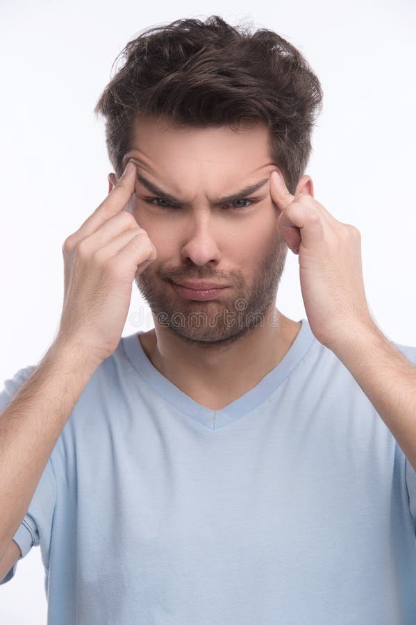 Making a Face. Portrait of Young Men Making Face on Camera while Stock ...
