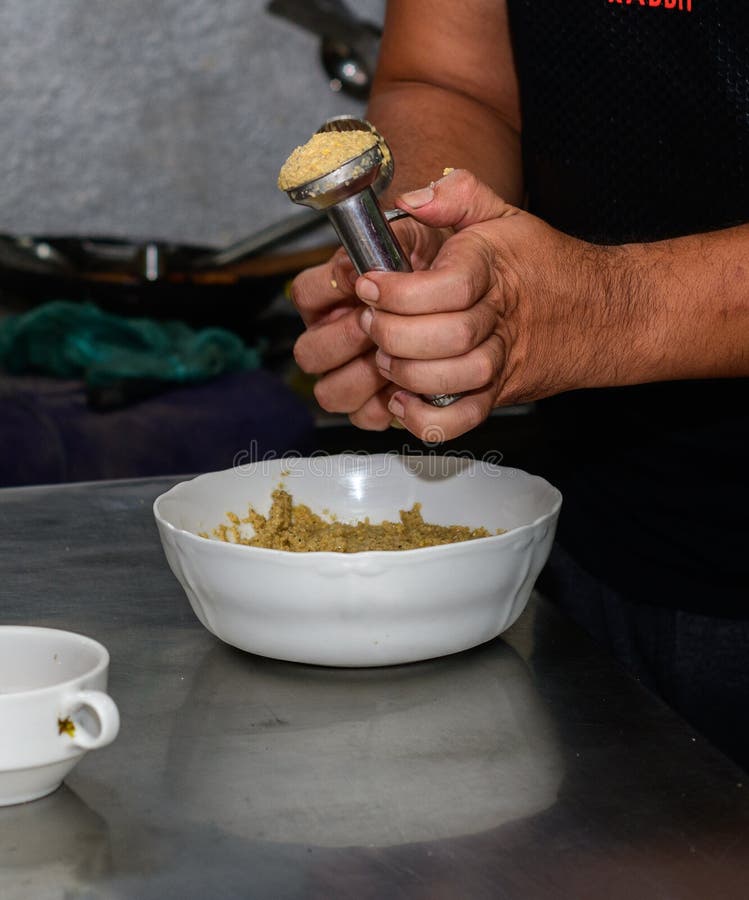 Making Falafel Balls in the Kitchen Stock Photo - Image of food ...